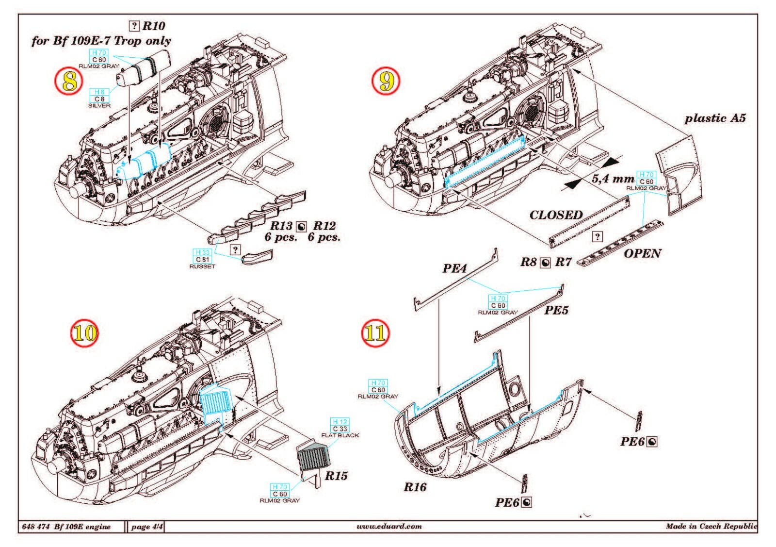 Bf 109E engine for Bf 109E in 1/48 scale by EDUARD | eBay