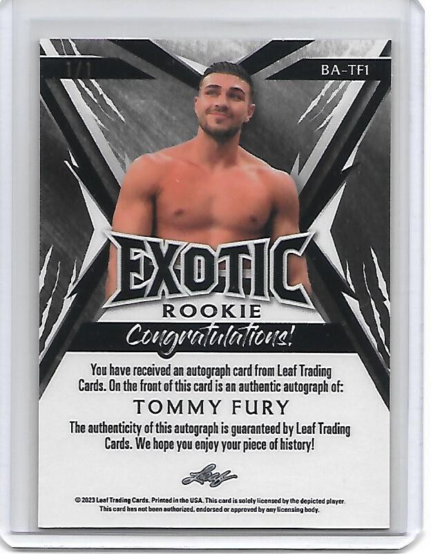 TOMMY FURY 2023 Leaf Exotic TIGER SCOPE MASTERPIECE ROOKIE Auto RC ...