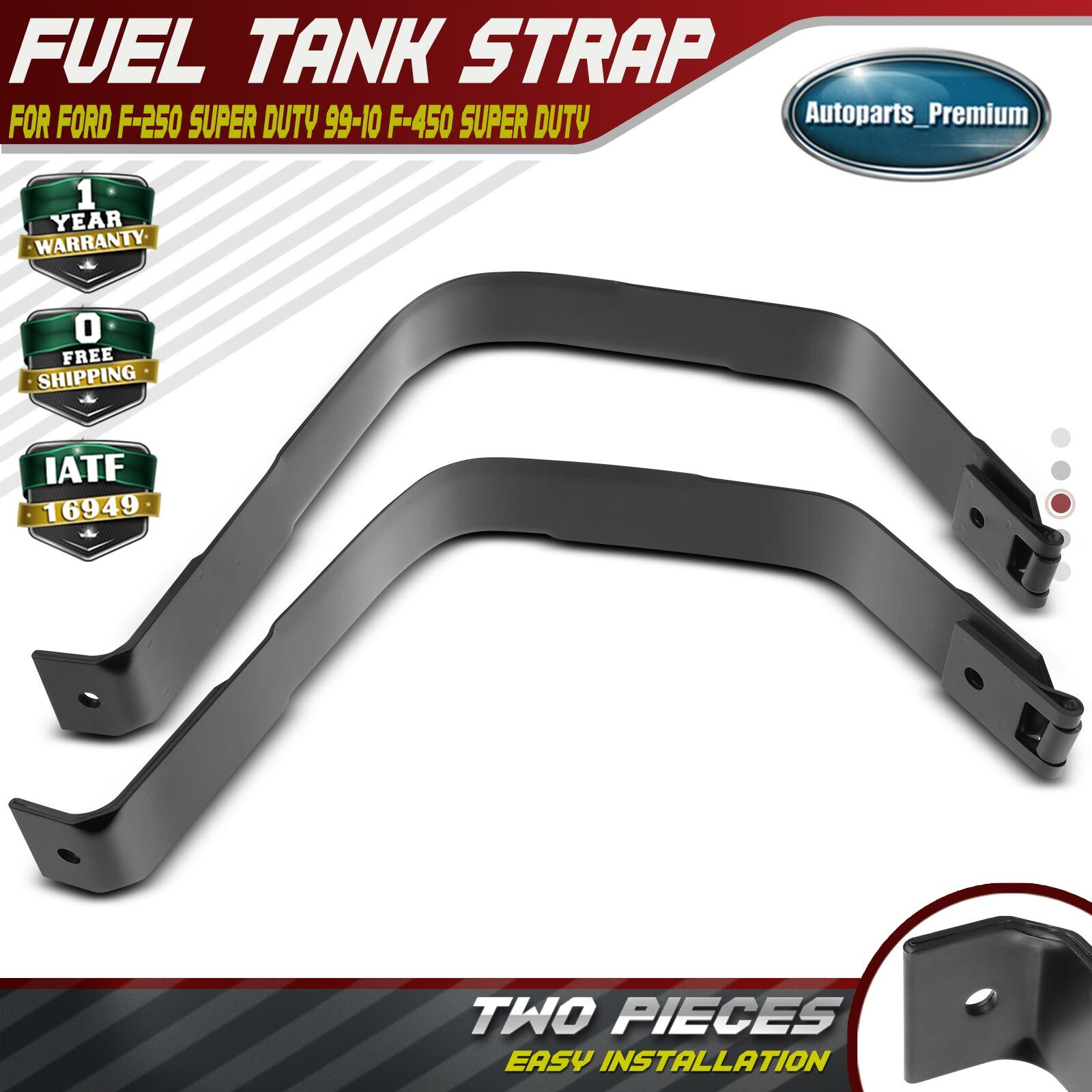 2x Fuel Tank Mounting Straps For Ford F-250 1999-2010 F-350 F-450 Super ...