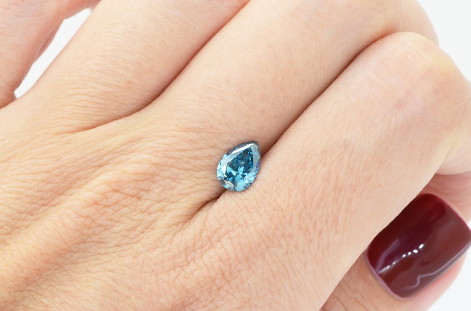 Pear Shape Diamond Fancy Blue Color Loose Real Certified Enhanced 1.01 ...