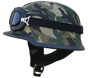 Motorradhelm und Brille Camouflage Gr. S Tarnhelm Dnepr K750 Ural M72 ...