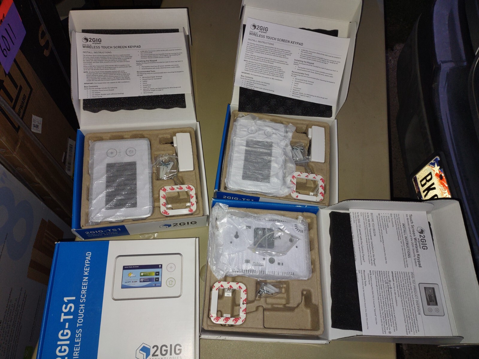 Lot of 4 2GIG-TS1-E. Wireless, Full Color, Touch Screen, Wall Mount ...