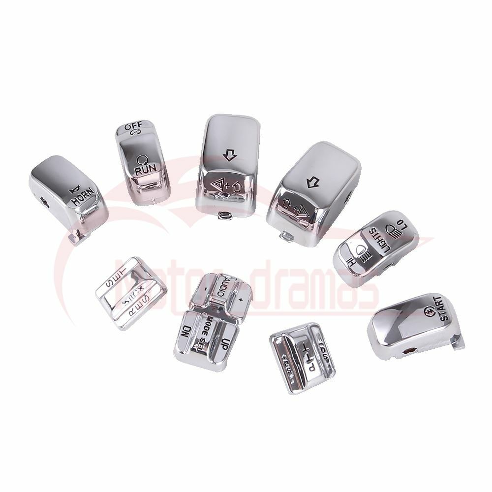 Chrome Hand Control Switch Housing Caps Fit for Harley Touring Electra ...