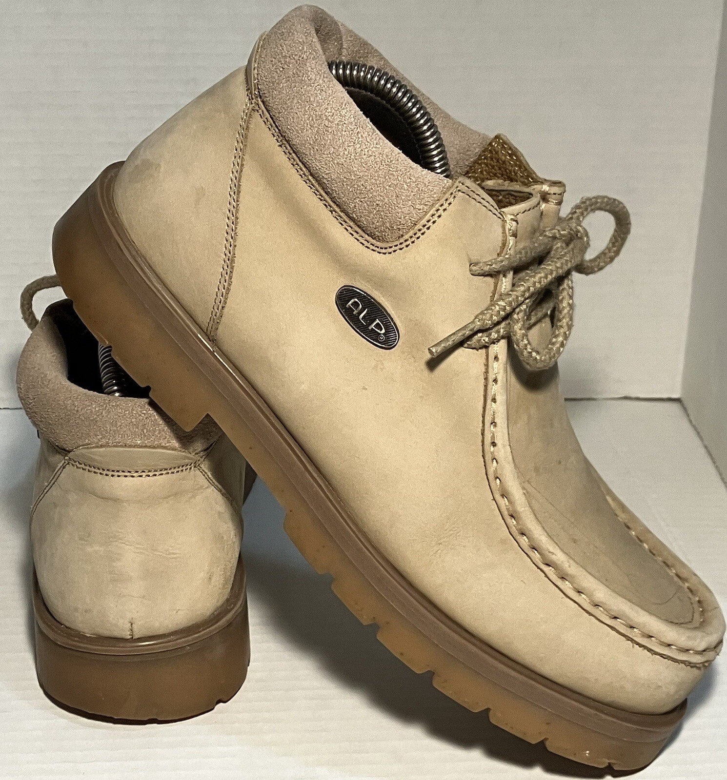 ALP BOOTS LEATHER & SUEDE CHUKKA BOOTS MENS SIZE 9 OAT/CREAM | eBay