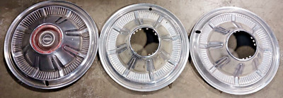 1966-77 FORD BRONCO OEM 15" HUBCAPS RED CENTER (SET OF 3) NICE ...