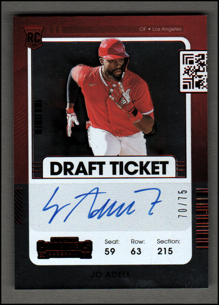2021 Panini Contenders - Rookie Ticket Draft Ticket Red #121 Jo Adell ...