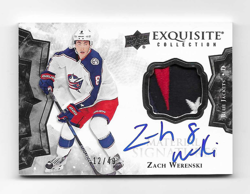 2017-18 UD Exquisite Collection ZACH WERENSKI Material Signatures #12/ ...