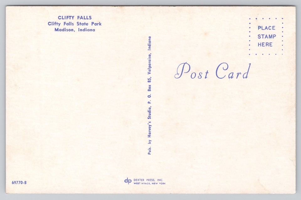 Vintage Clifty Falls State Park Waterfall Postcard Madison Indiana | eBay