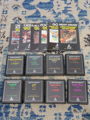 Lot of 8 Atari 2600 Game Cartridges and 6 Manuals Text Labels Tested | eBay