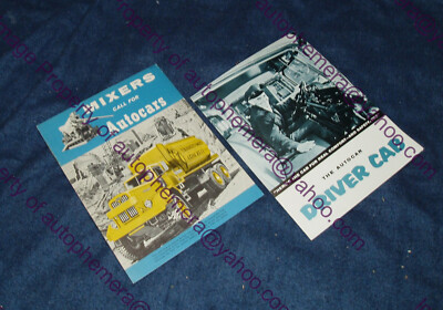 TWO 1950s AUTOCAR Heavy Duty TRUCK Brochures Catalogs: MIXERS & CAB ...