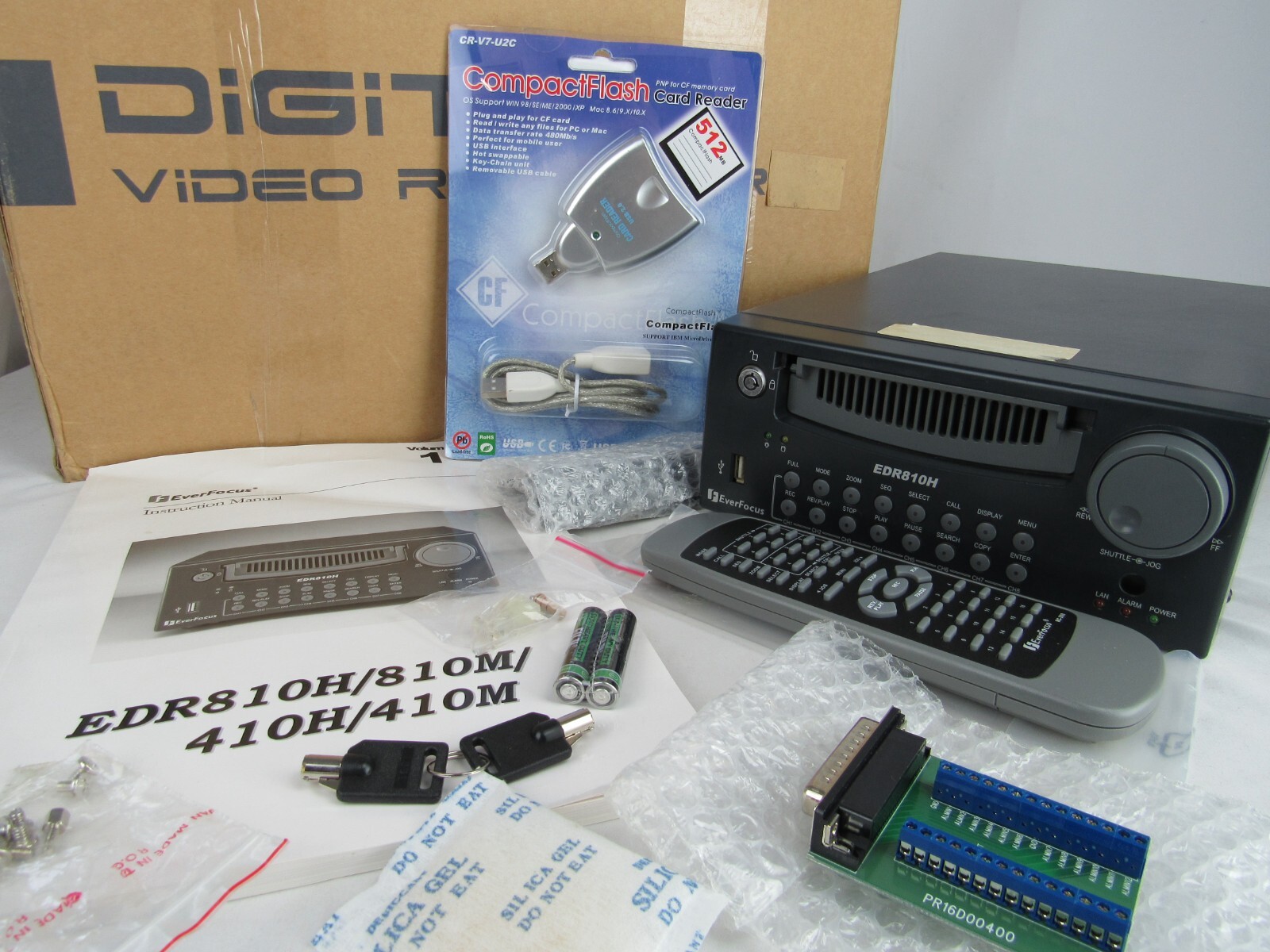 Everfocus EDR810H 8 channel MPEG4 digital video recorder BOX + REMOTE + MANUAL + | eBay