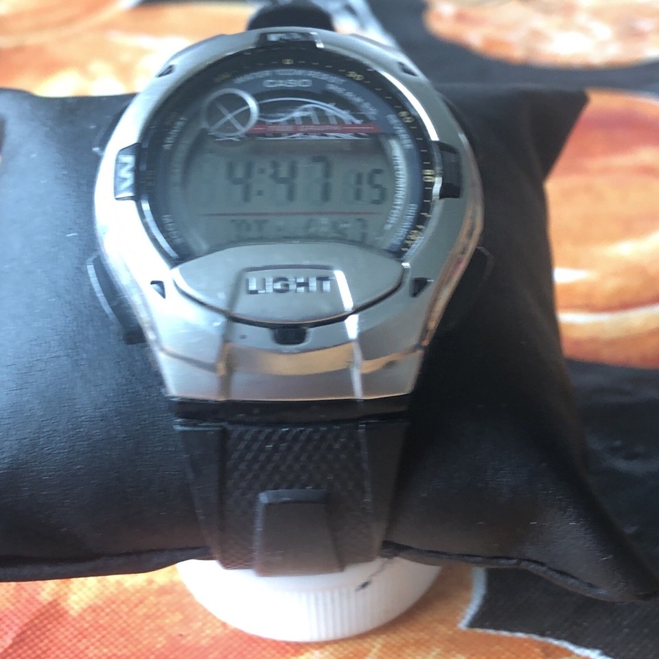 Casio Tide-Moon Phase Graph Men's Dual Time Watch W-753 Module 2926 | eBay