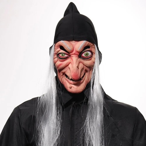 Halloween Witch Mask Cosplay Scary Ghost Face Sorceress Old Nana ...