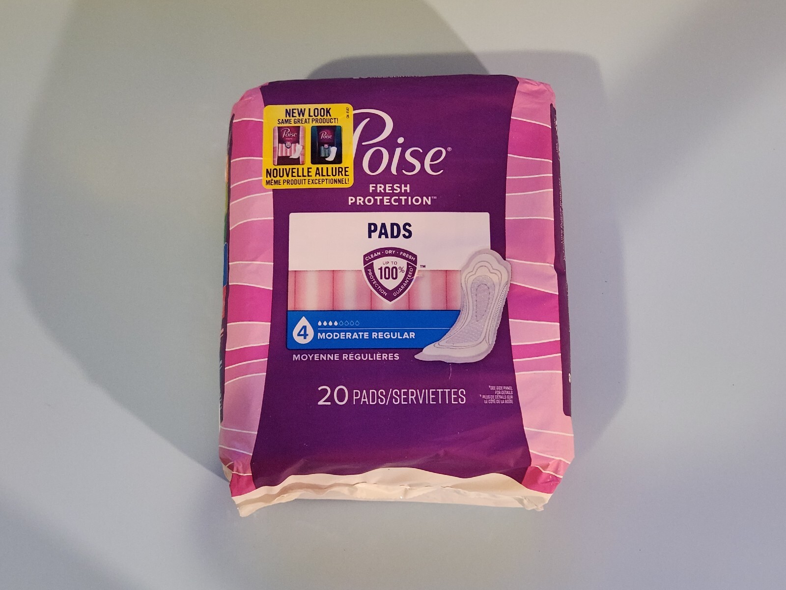 Poise Pads Regular Length 4 Moderate Absorbency 20 Count for sale ...