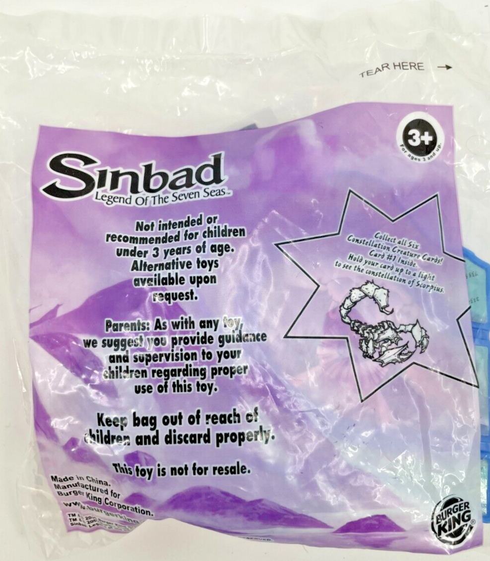 Vintage Burger King Kid's Club 2003 Sinbad Legend Of The Seven Seas Toy ...