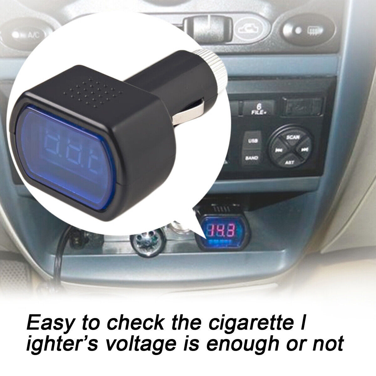 LED Car Auto Battery Voltage Meter Tester Electric Cigarette Lighter ...