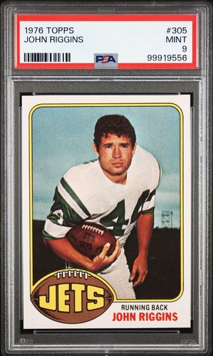 1976 Topps, PSA 9, JOHN RIGGINS, #305, New York Jets, PSA 9, MINT, HOF ...