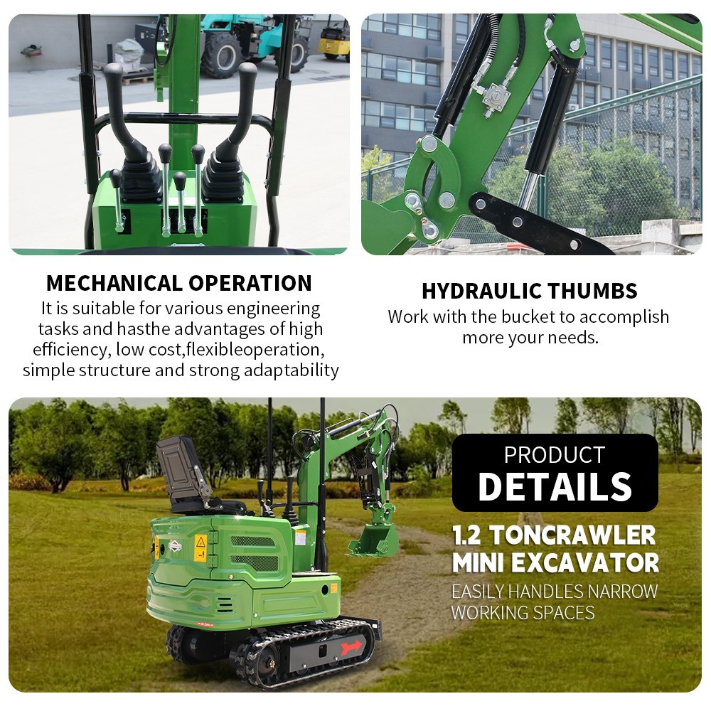 FREE SHIP 13.5HP Mini Excavator Crawler Digger B&S EPA Hydraulic thumb ...