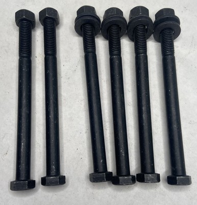 (Qty 6) Cat Black Oxide Hex Bolts & Nuts M12-1.75 x 180mm & 8 Washers ...