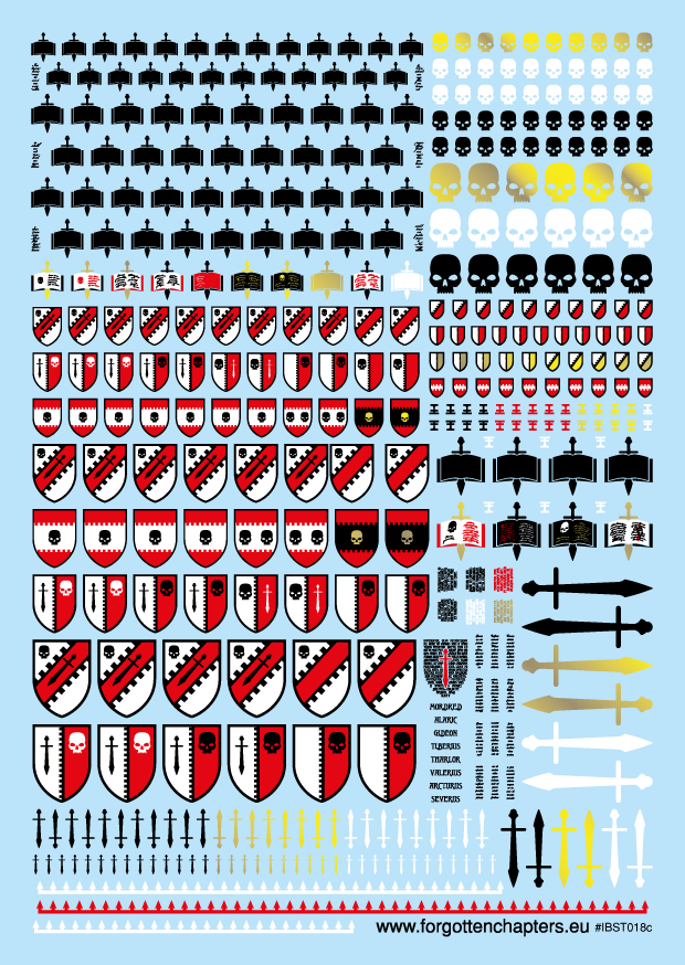 Psychic Knights Pre-cut Transfers Decals 28mm wargaming marines ...