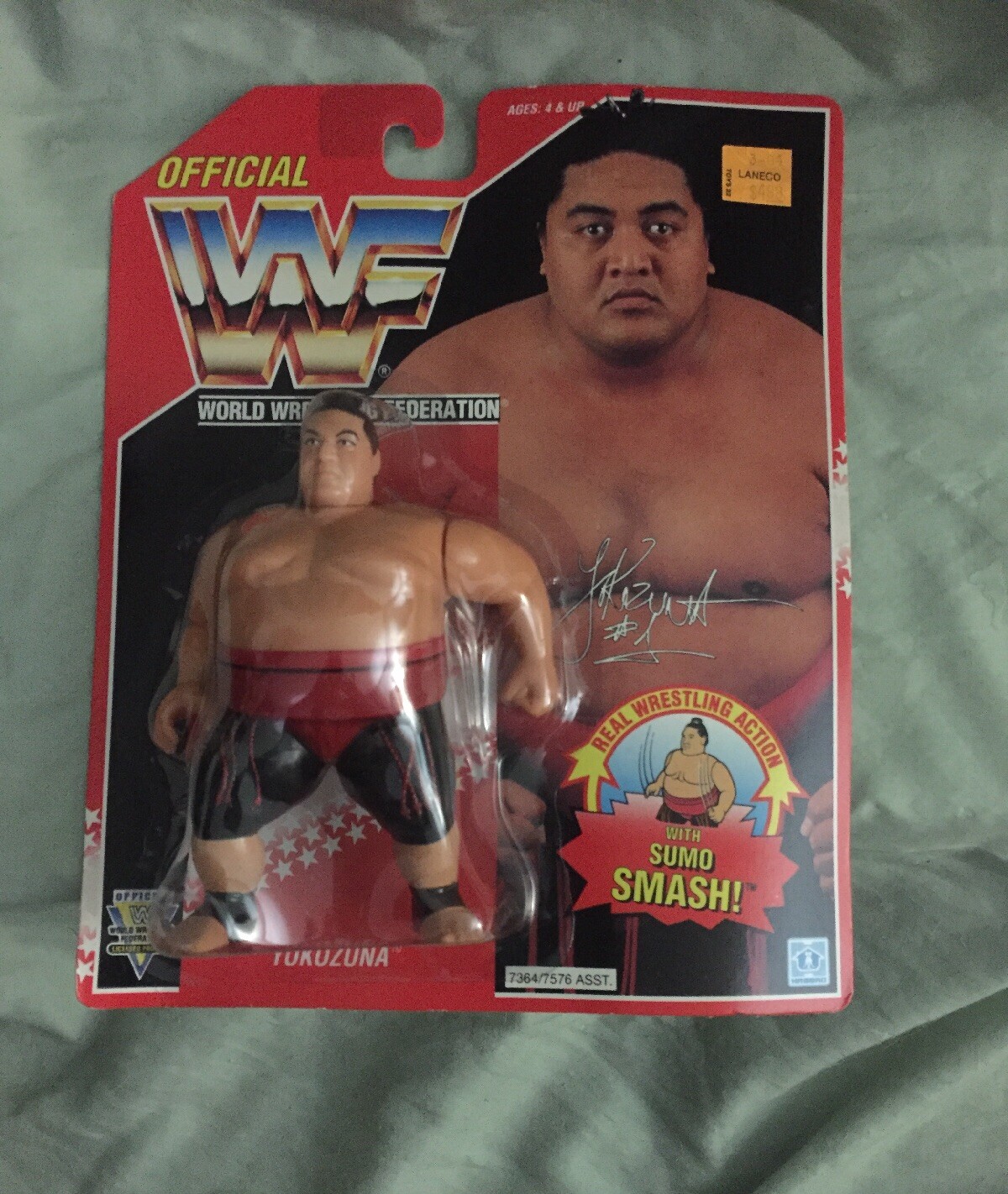 RARE Vintage Yokozuna WWF Hasbro 1993/1994 Red Card Wrestling Action ...