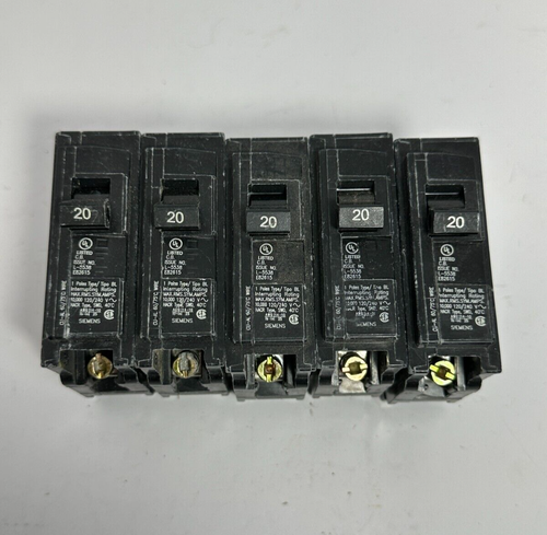 (Lot of 5) Siemens ITE Type BL B120 Bolt-On Circuit Breaker 20 Amp ...