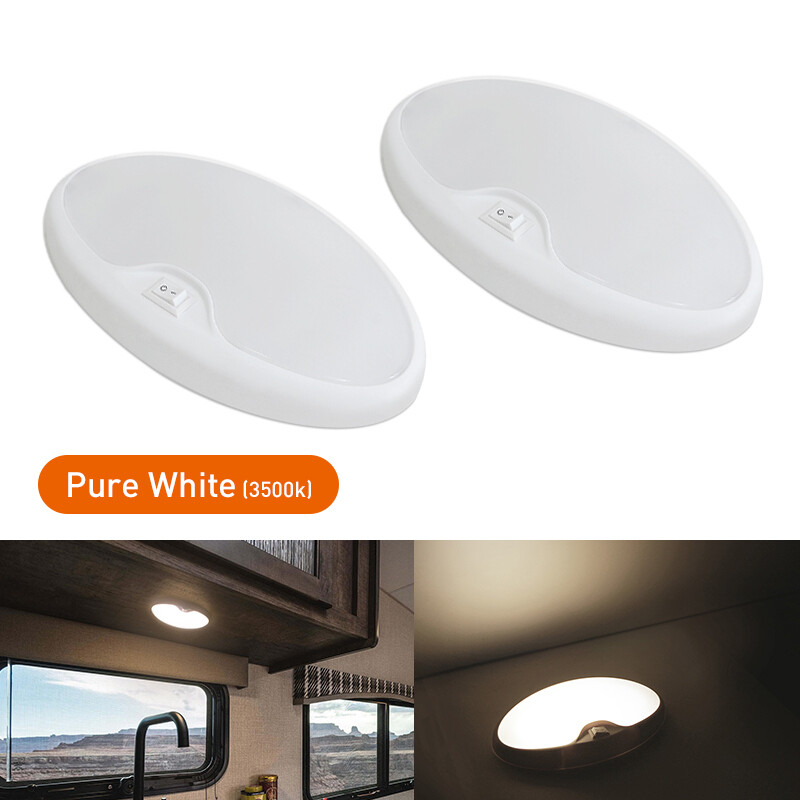 2PCS 6" 12V LED Ceiling Light Pancake Dome Lamp RV Camper Trailer Under ...