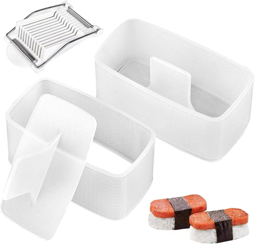 Musubi Mold Kit Musubi Maker Press 2 Pack with Luncheon Meat Slicer and ...