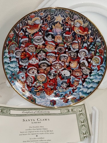 Santa Claws by Bill Bell Limited Edition Franklin Mint Heirloom Cat ...