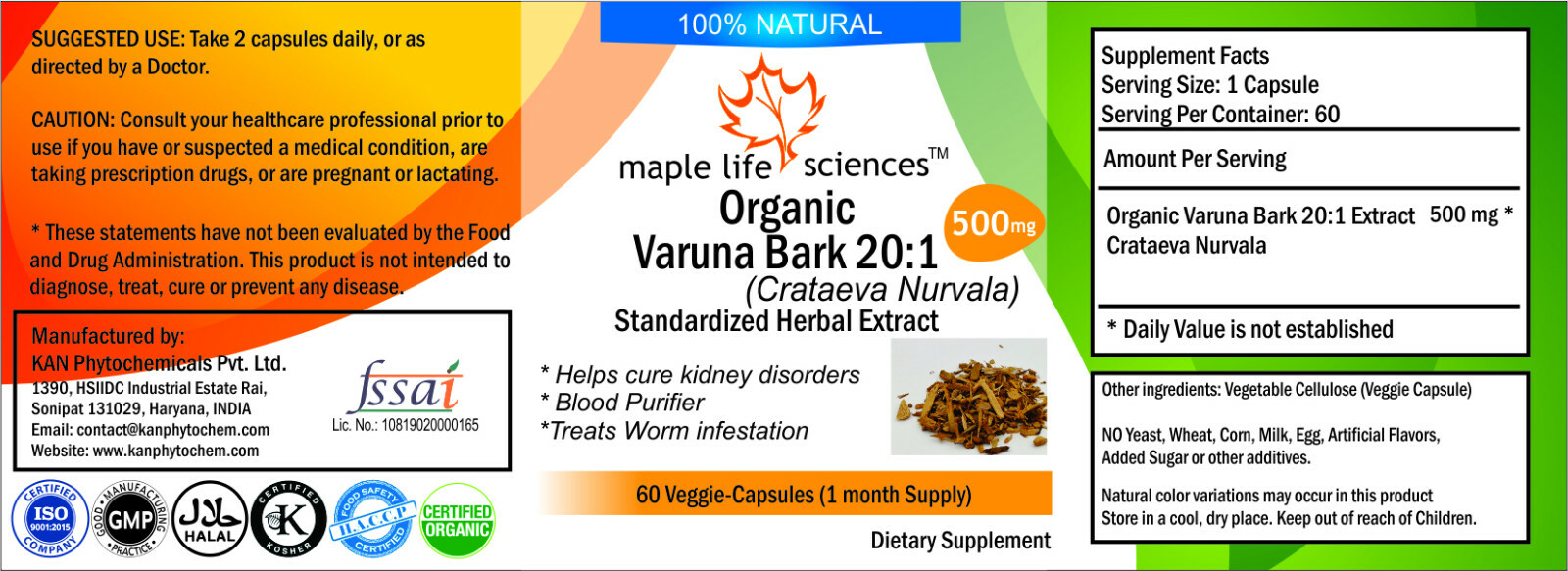 ORGANIC Varuna Bark 20:1 Extract Capsules Pure & High Quality | eBay
