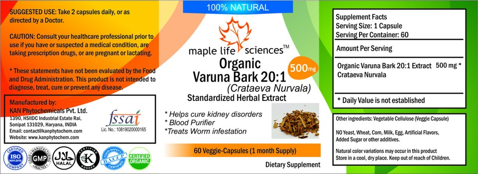 ORGANIC Varuna Bark 20:1 Extract Capsules Pure & High Quality | eBay
