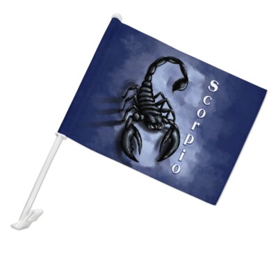 Scorpio Zodiac Horoscope Car Truck Flag with Window Clip On Pole Holder ...
