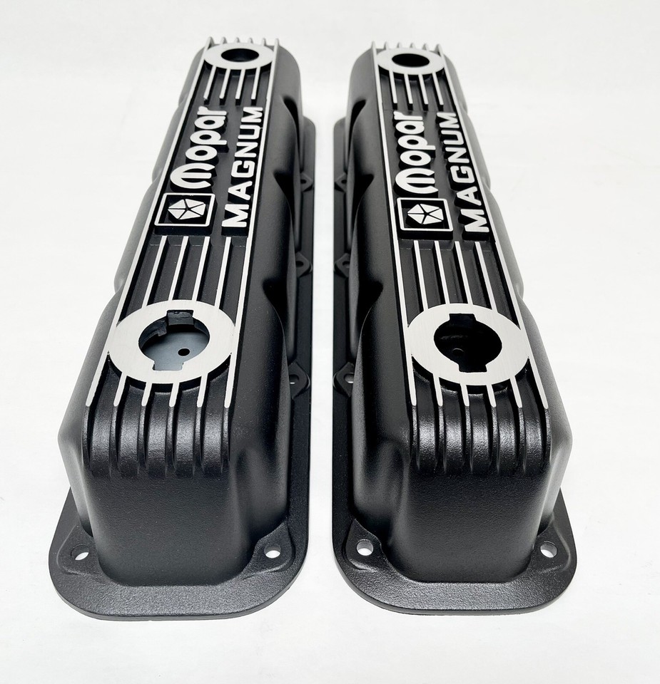 NOS Mopar MAGNUM Black Finned Valve Cover Set, 5.2L / 5.9L V8 | eBay