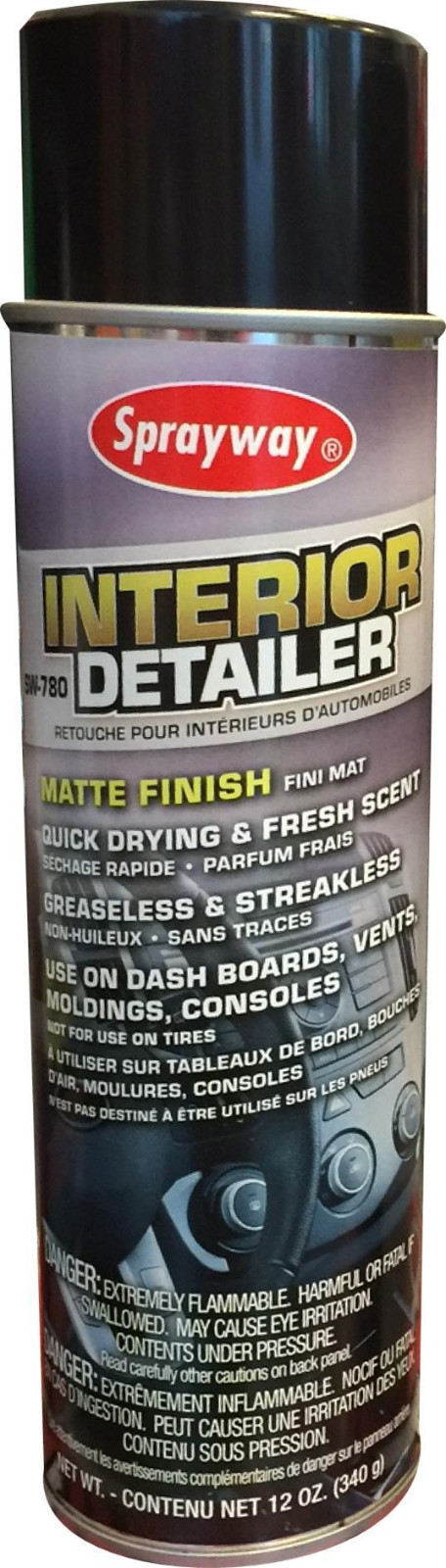 Sprayway Matte Interior Detailer Aerosol Dressing Cleaner Dash Vents ...