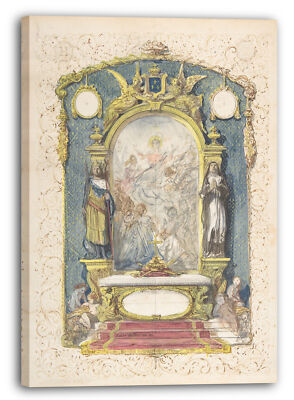 Kunstdruck Emile-Charles Wattier - Altar flankiert von St. Louis und St ...