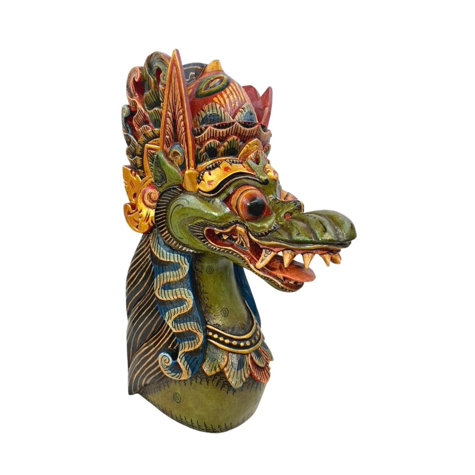 Cosmic Dragon Bust Mask Naga Busuki Statue Bali Folk Art Polychrome ...