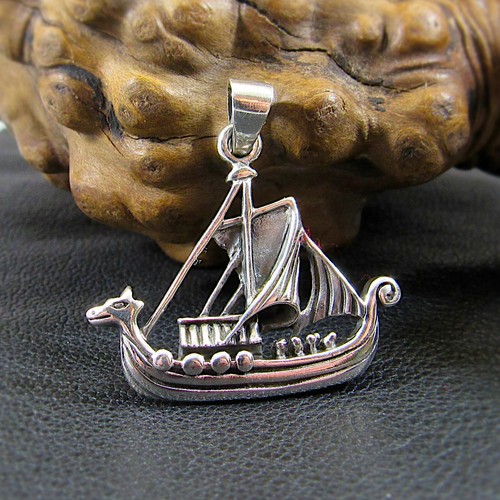 Solid 925 Sterling Silver Celtic / Viking Age Ship / Sail Boat Longship ...