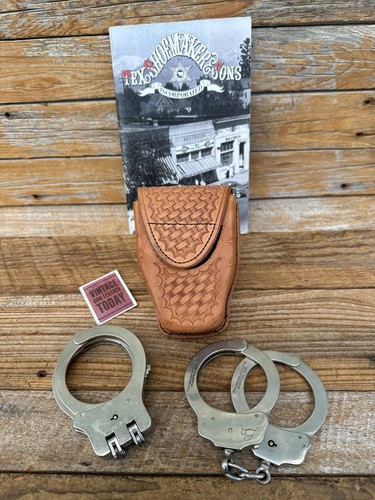 Tex Shoemaker 204C Brown Basketweave Leather Double 2 Cuff Case ...