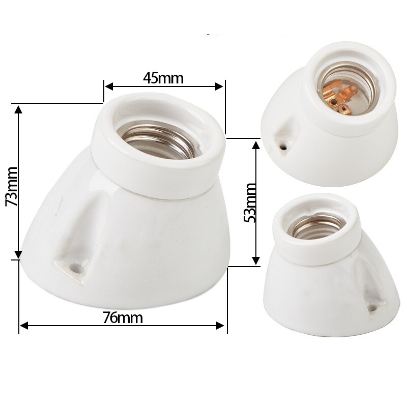 1x E26 E27 Light Socket Porcelain Ceramic Screw Socket Lamp Holder Bulb ...