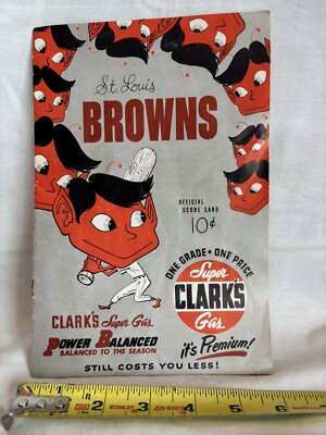 1952 St Louis Browns Cleveland Indians Program Vintage With Autograph ...
