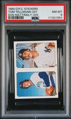 1984 OPC BASEBALL STICKERS TOM TELLMANN / DON MATTINGLY ROOKIE CARD PSA ...