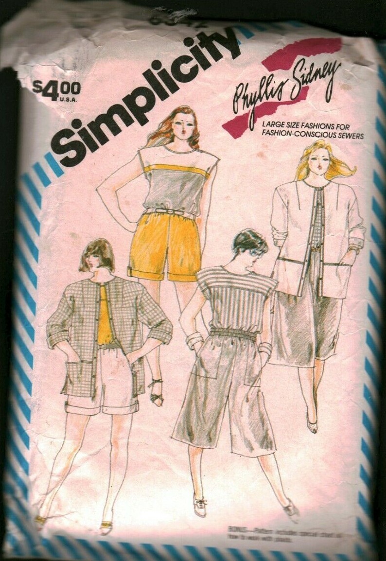 6342 Vintage Simplicity Sewing Pattern Misses Pull on Shorts Culottes ...