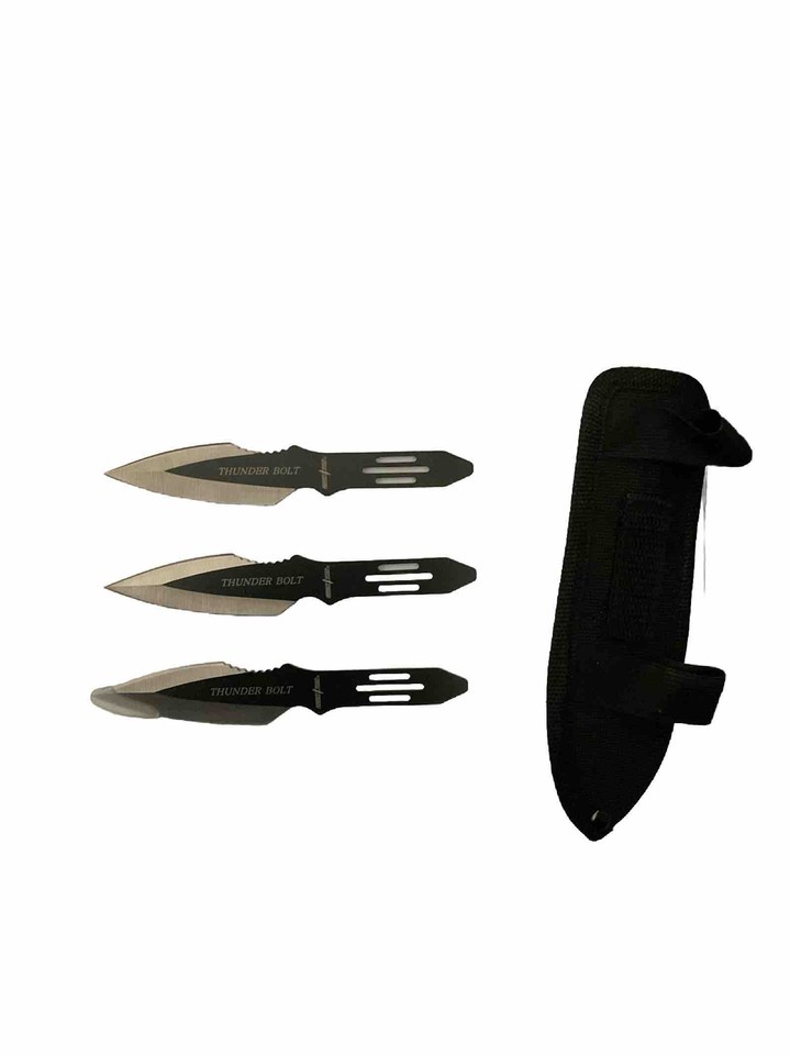 3pcs Tactical Throwing Knife Set, Kunai Hunter Set,Target Knives Black | eBay
