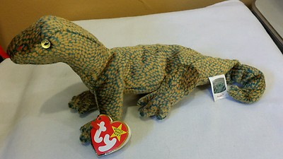 Ty Beanie Baby "SCALY" the lizard DOB 2-9-99 w/1999 Flat Tush Tag ...