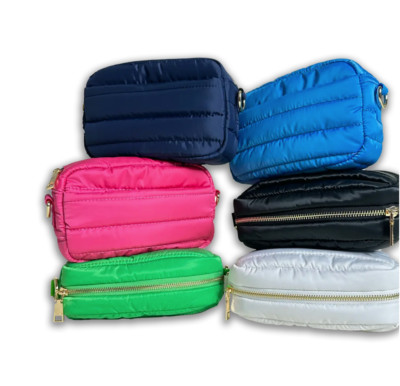 SALE! Ahdorned Ella Quilted Puffy Zip Top Crossbody Bag Sport ...