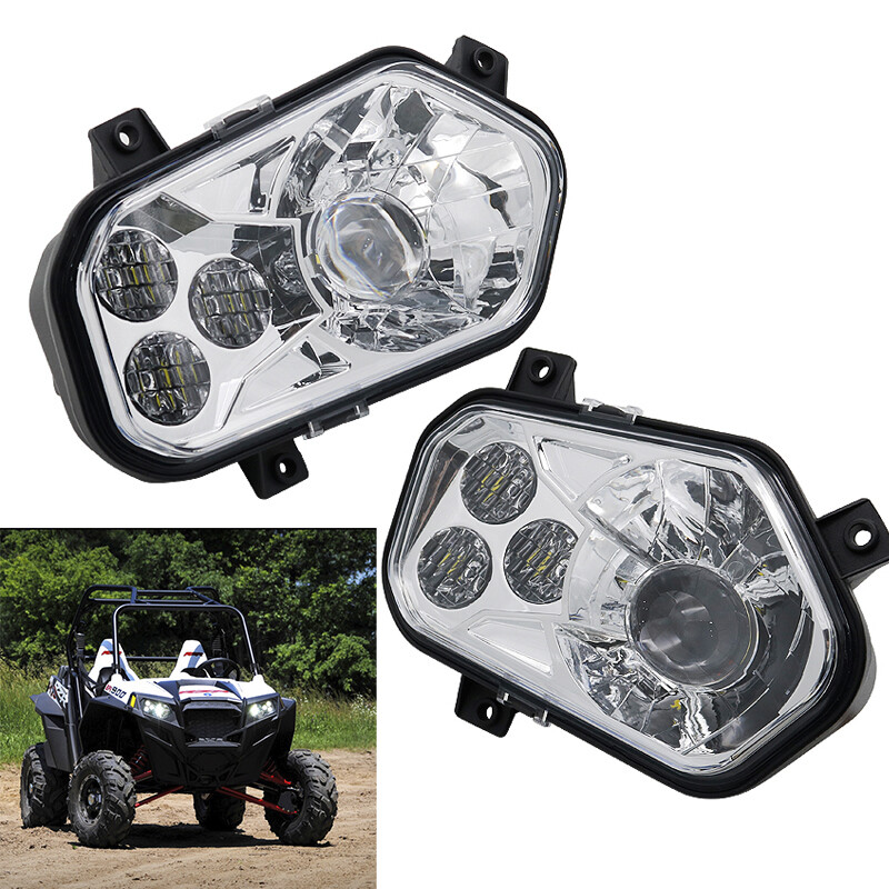 LED Headlight Conversion Replacement Headlights for Polaris RZR 800 900 ...