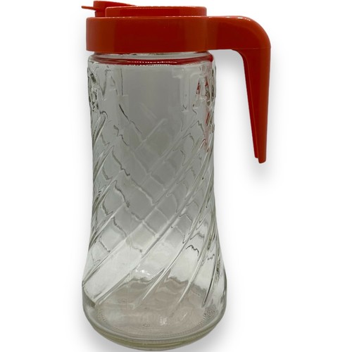 Vintage Anchor Hocking Orange Plastic Lid Tang Glass Juice Decanter ...