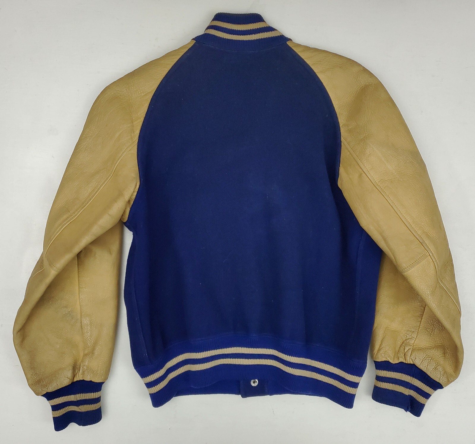 Vintage 1950s 60s Sand Knit Blue White Varsity Letter… - Gem
