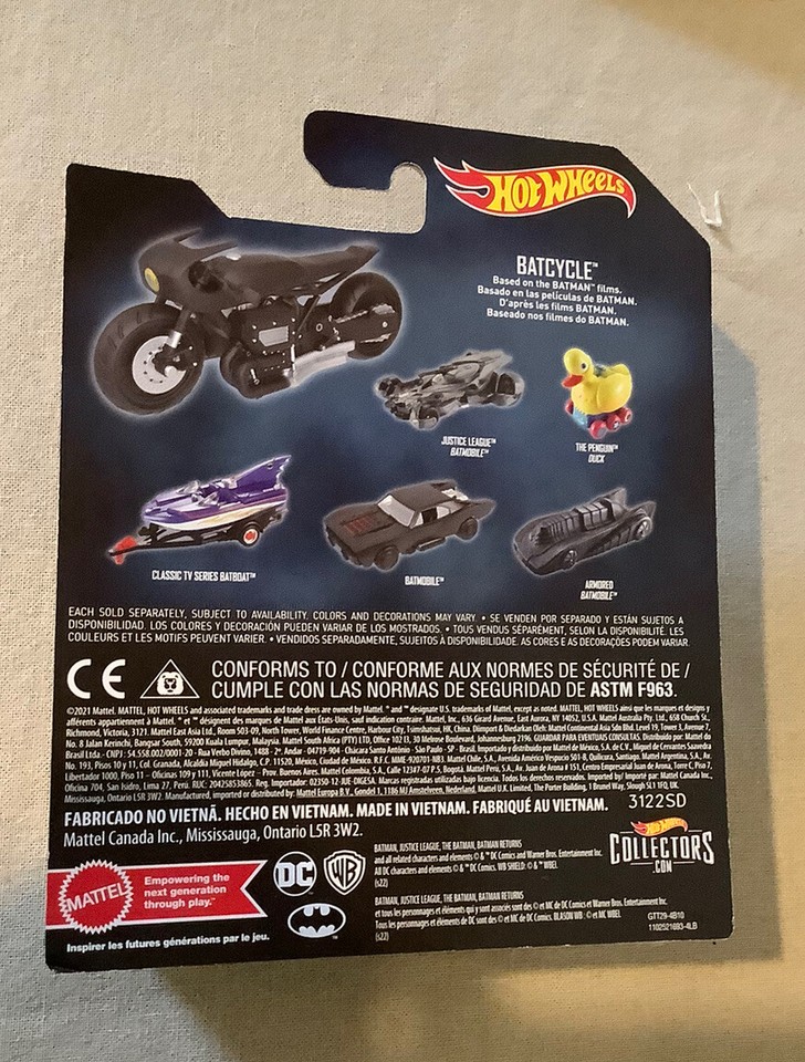 HOT WHEELS DC UNIVERSE BATMAN THE BATMAN BATCYCLE DIECAST MOTORCYCLE ...