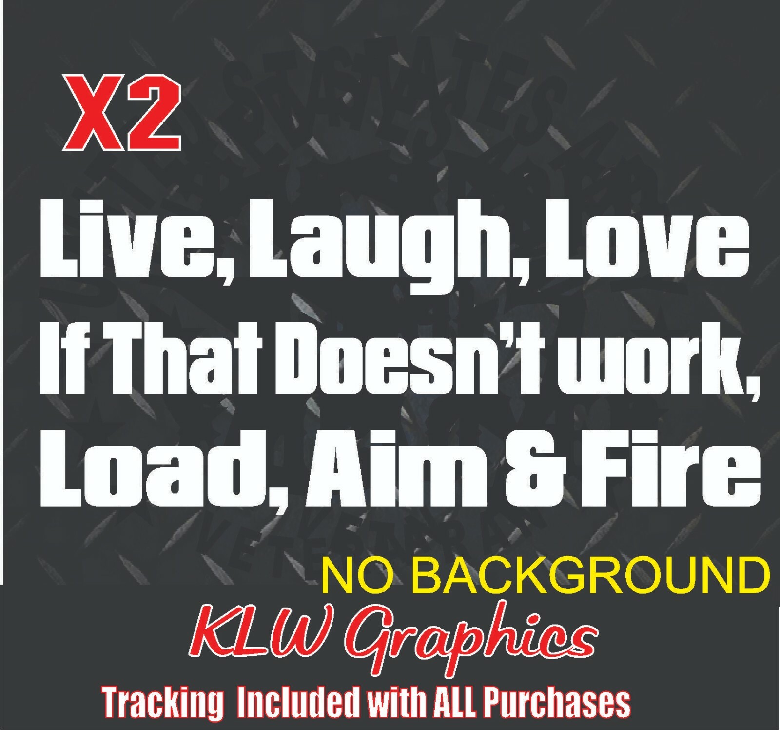 Live Laugh Love Gun Decal Sticker Diesel Truck 7.3 6.6 Crew Cab 9MM ...